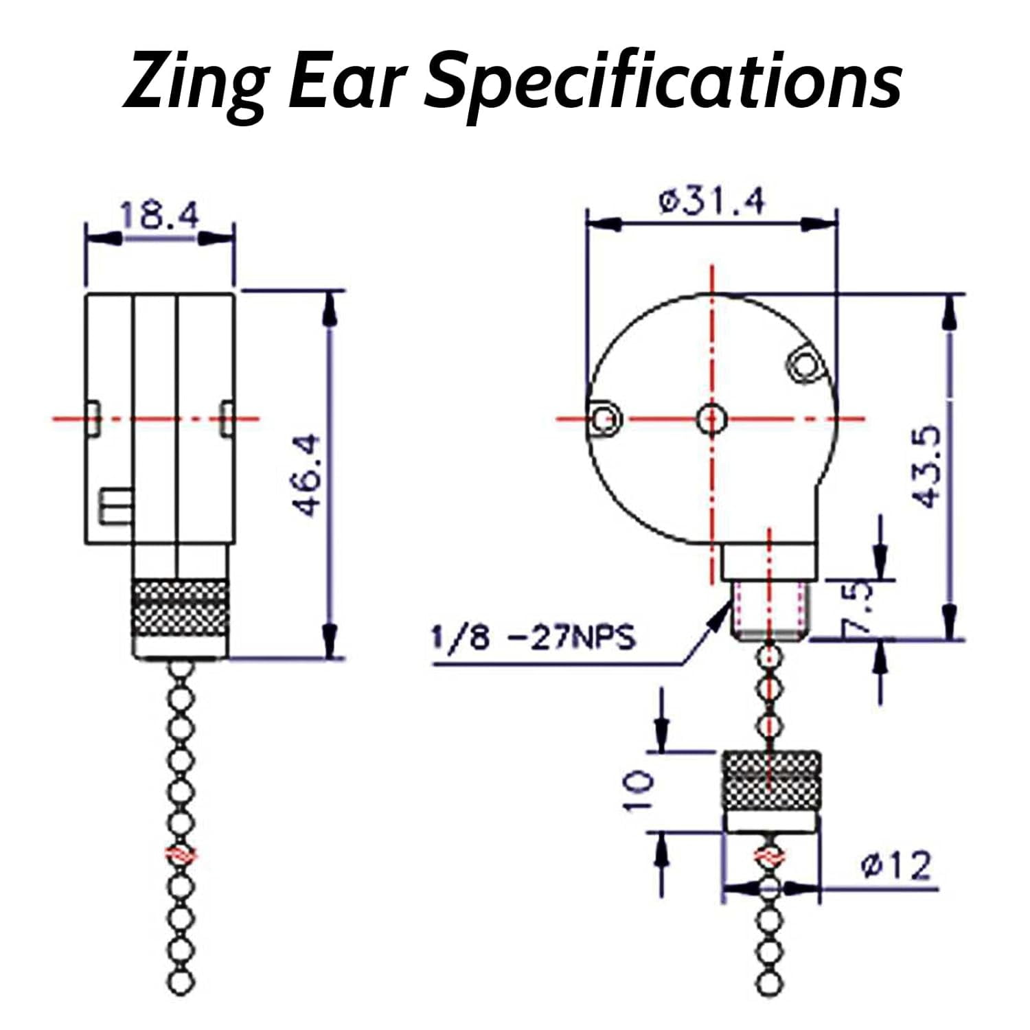 SHILIU-Pull Chain Switch Zing Ear ZE-228S 2 Speed 3 Wire Ceiling Fan ...