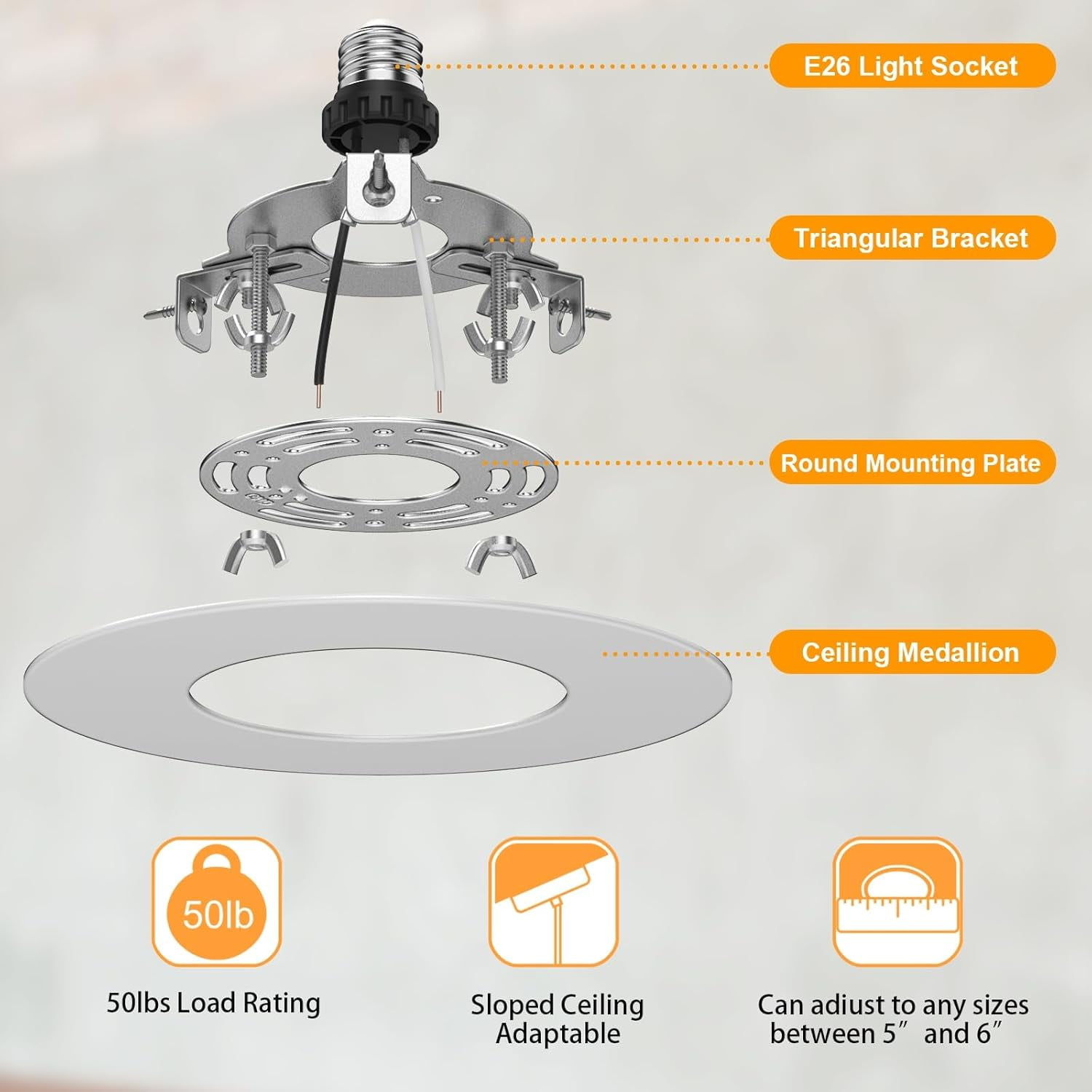 SHILIU-Recessed to Pendant Light Converter Kit 5 and 6 inch Can Light ...