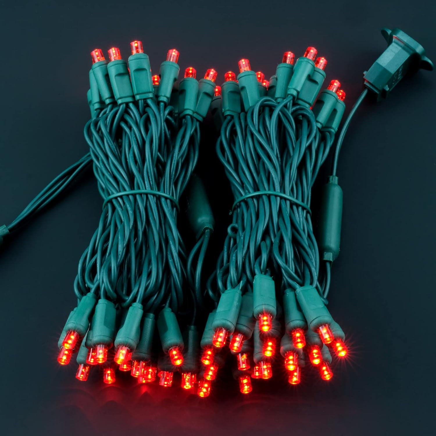 SHILIU-Red 5MM LED Christmas Lights, 33 ft 100 Count 4" Spacing One ...