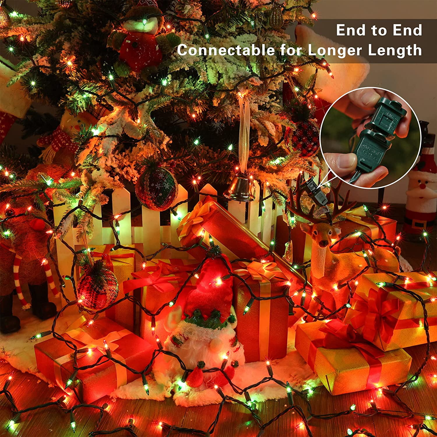 SHILIU-Red & Green Christmas String Lights, 21.63ft 100 Count ...