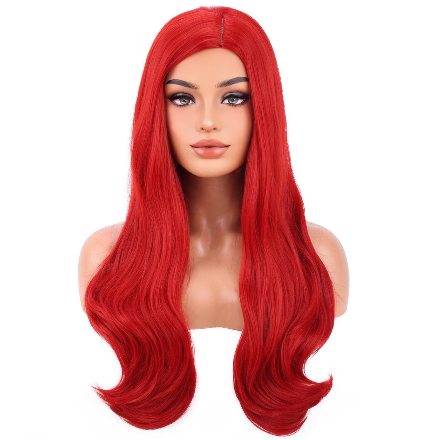 SHILIU-Red Wig Long Wavy Wig Red Wavy Wigs for Women Cospaly Party ...