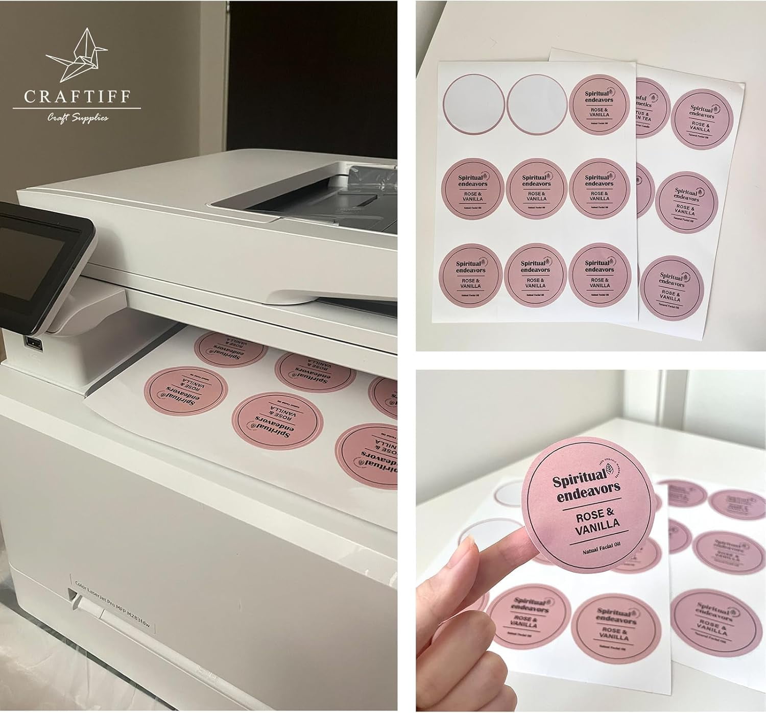 SHILIU-Round Labels Stickers 2.5" inches Printable Vinyl Waterproof ...