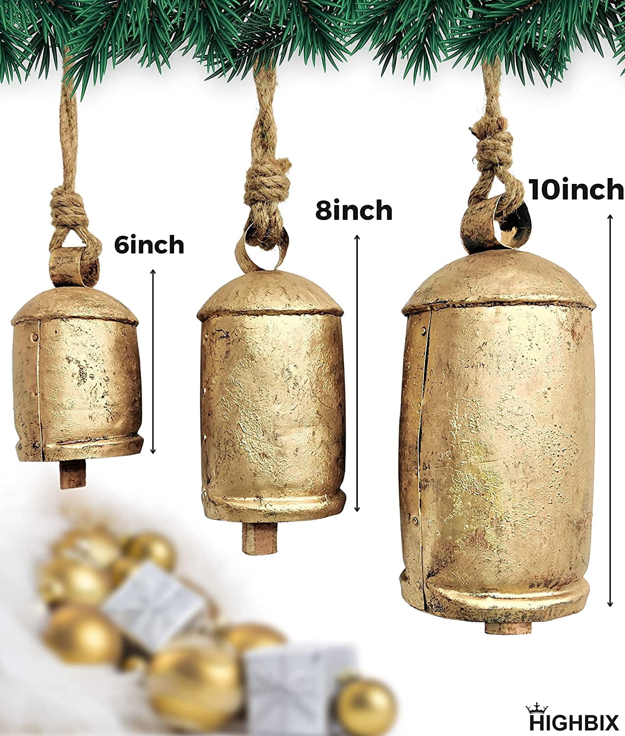 SHILIU-Set of 3 Giant Harmony Cow Bells Huge Vintage Shabby Chic ...