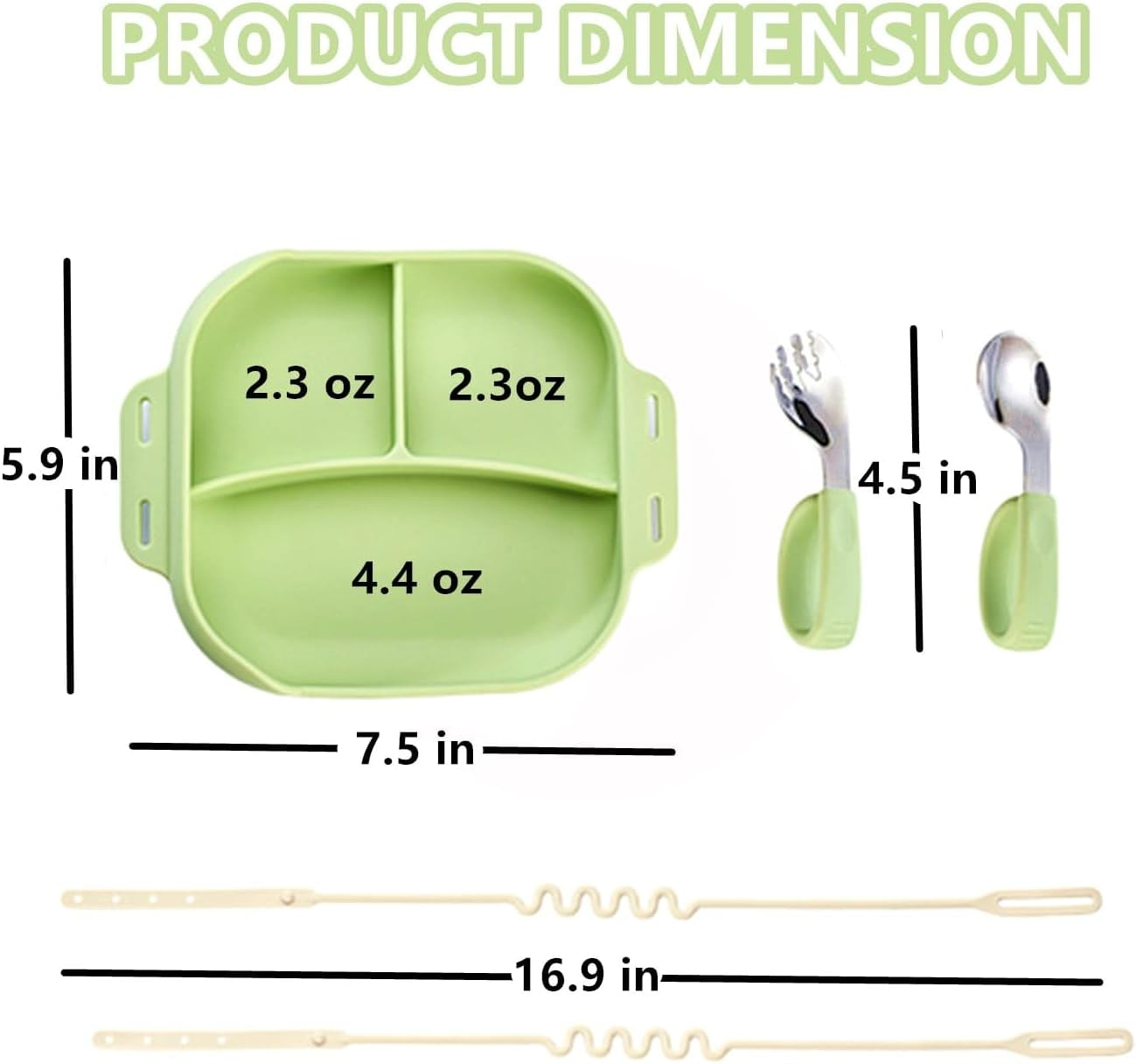 SHILIU-Silicone Tableware for Baby, Silicone Divided Suction Plate for ...