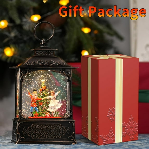 SHILIU-Snow Globe with Dancing Nutcrackers, Light Up Christmas Snow Globes with Music Timer ...