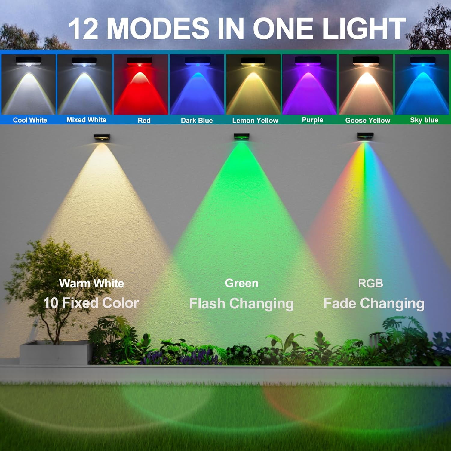 SHILIU-Solar Fence Lights,Fence Lights Solar Powered Waterproof IP65 ...