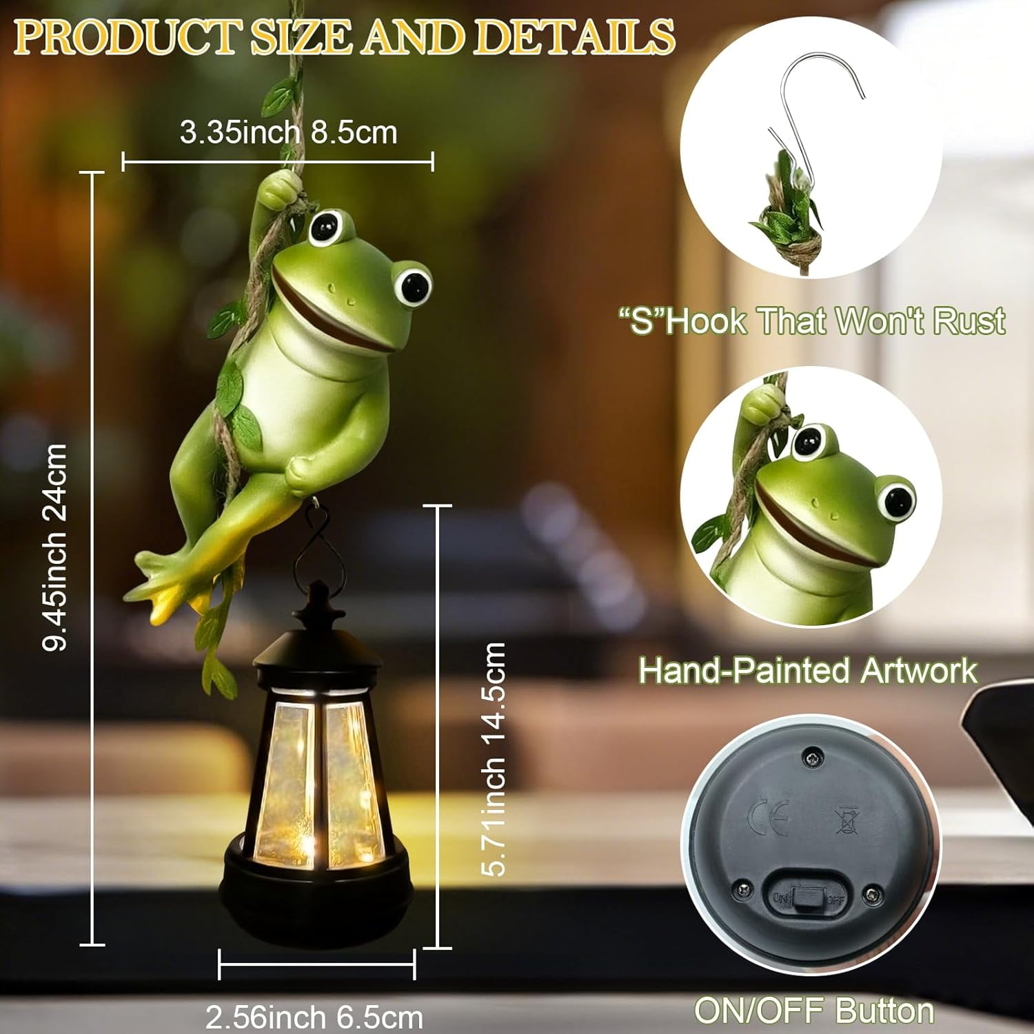 SHILIU-Solar Frogs Outdoor Garden Statues, Christmas Hanging Climbing ...