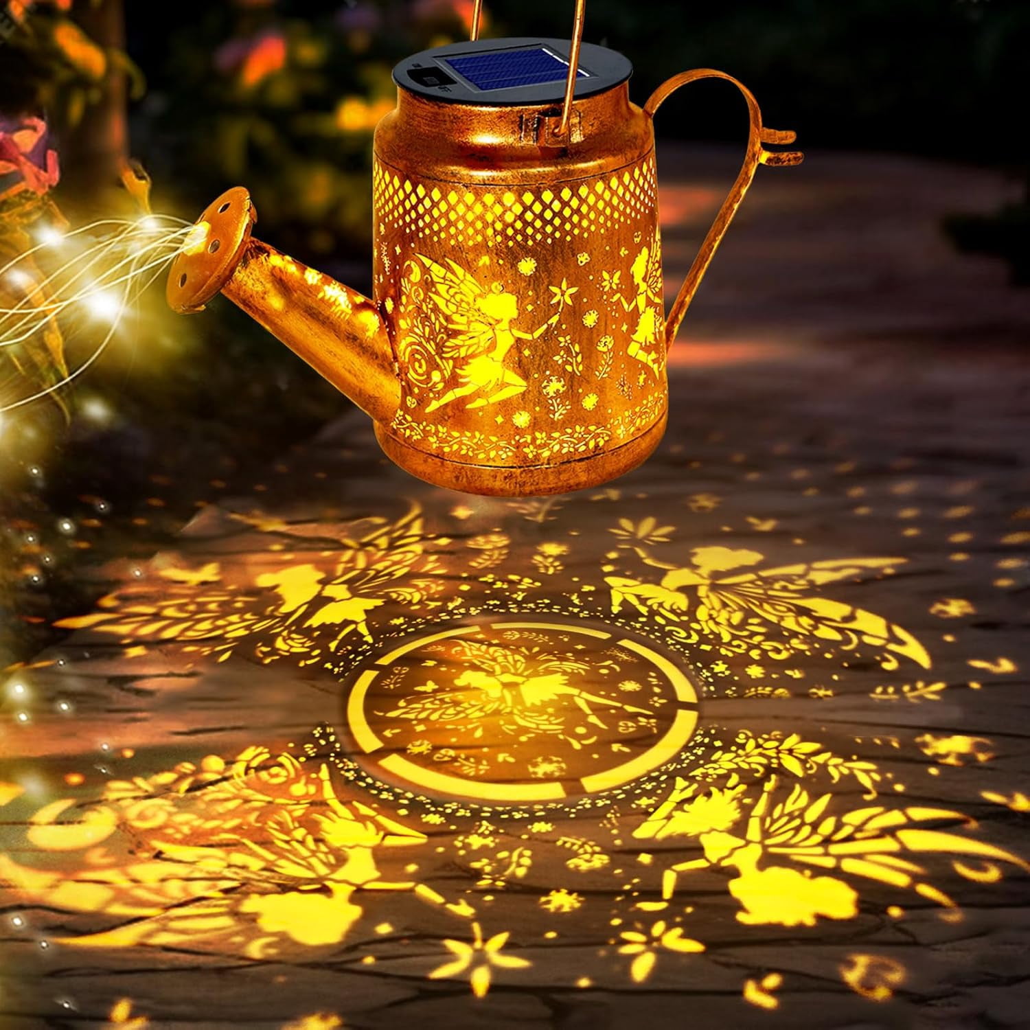 SHILIU-Solar Lanterns Outdoor Waterproof,Metal Watering Can Garden ...