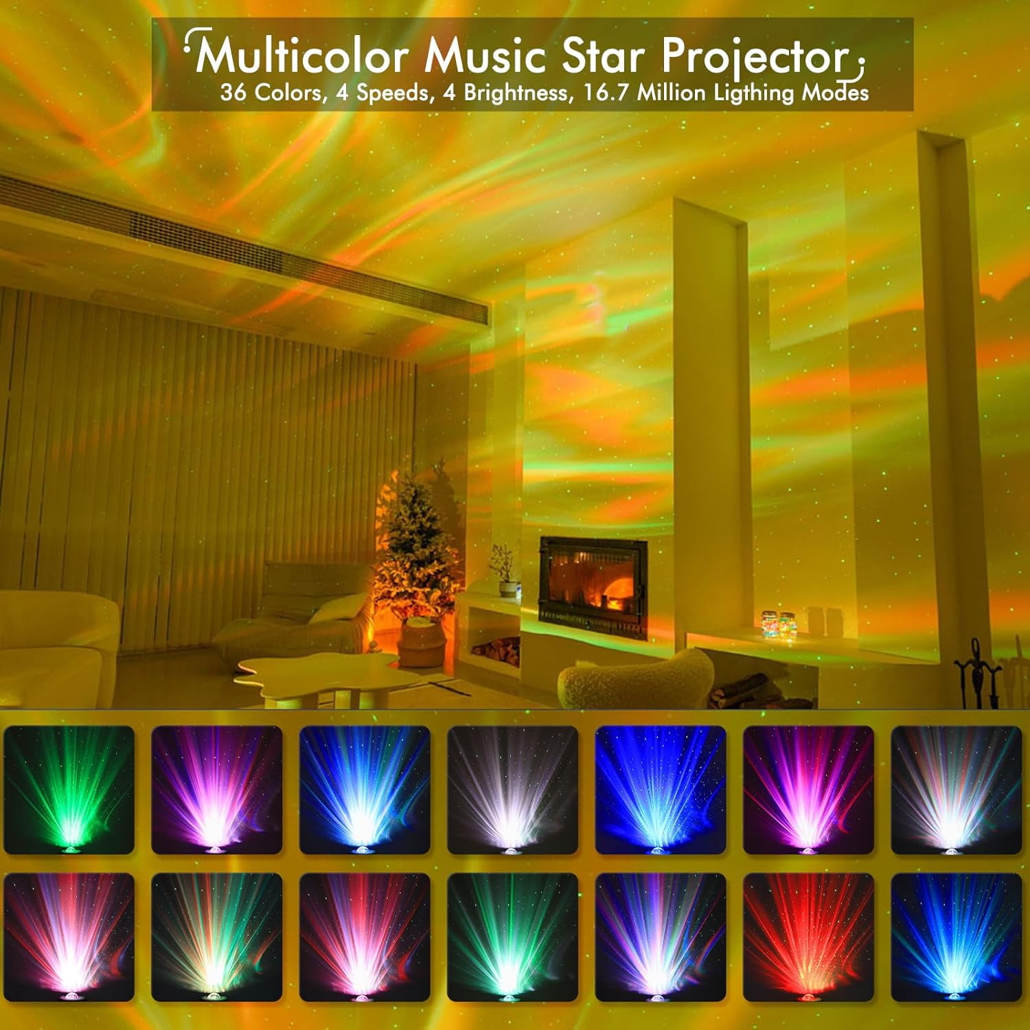 SHILIU-Star Projector Galaxy Light Projector with 33 Lights, Bluetooth ...