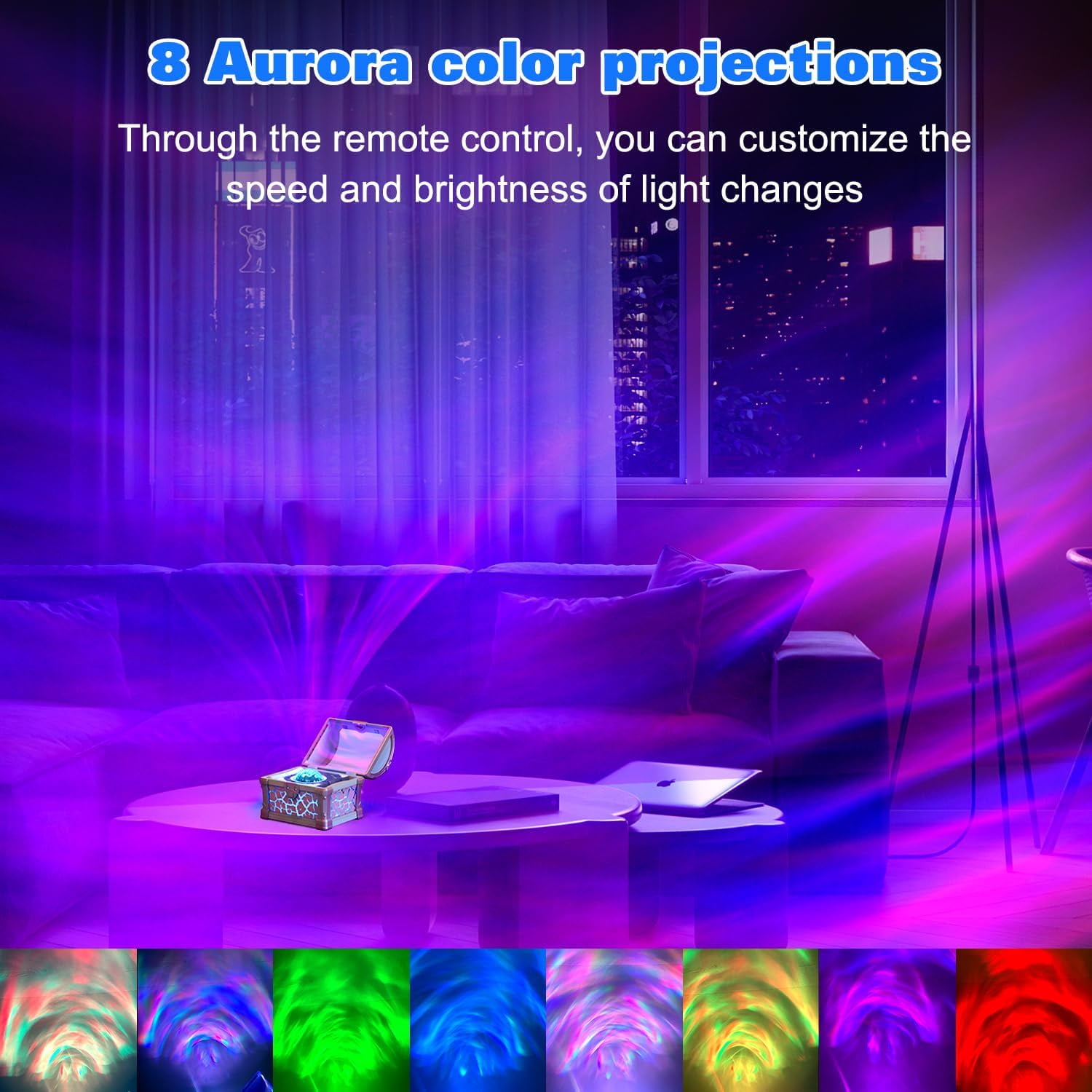 SHILIU-Star Projector, Treasure Chest Northern Lights Projector, Galaxy ...