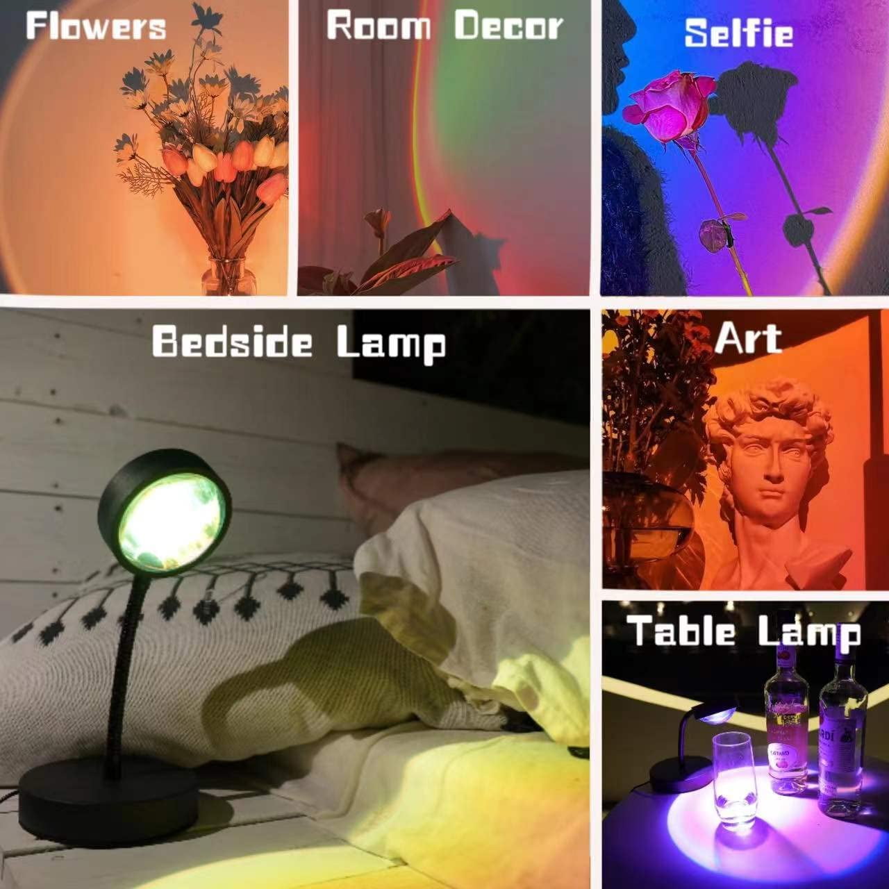 SHILIU-Sunset Lamp Projector Led Lights for Bedroom Night Light RGB ...