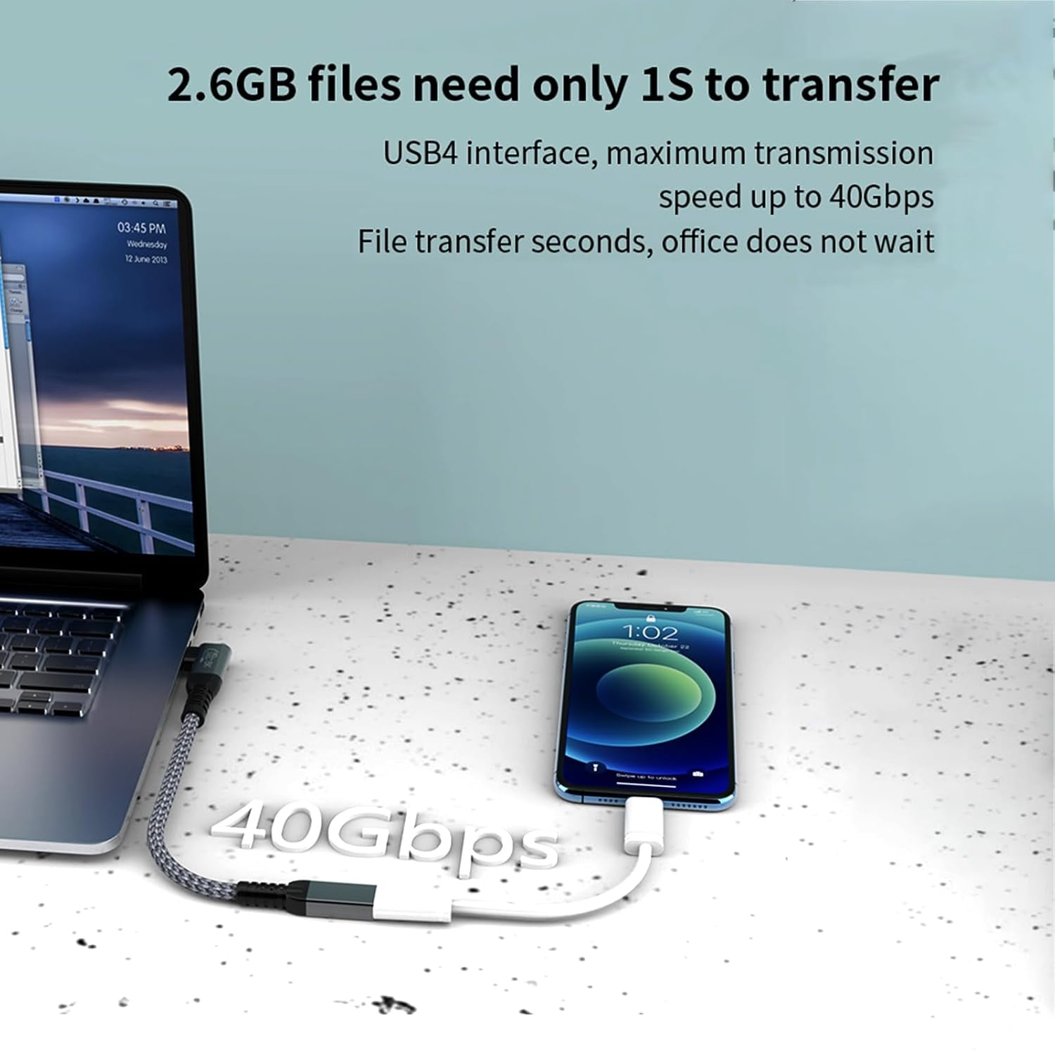 SHILIU-USB4 Extension Cable with High Speed 40Gbps Data, Right Angle ...