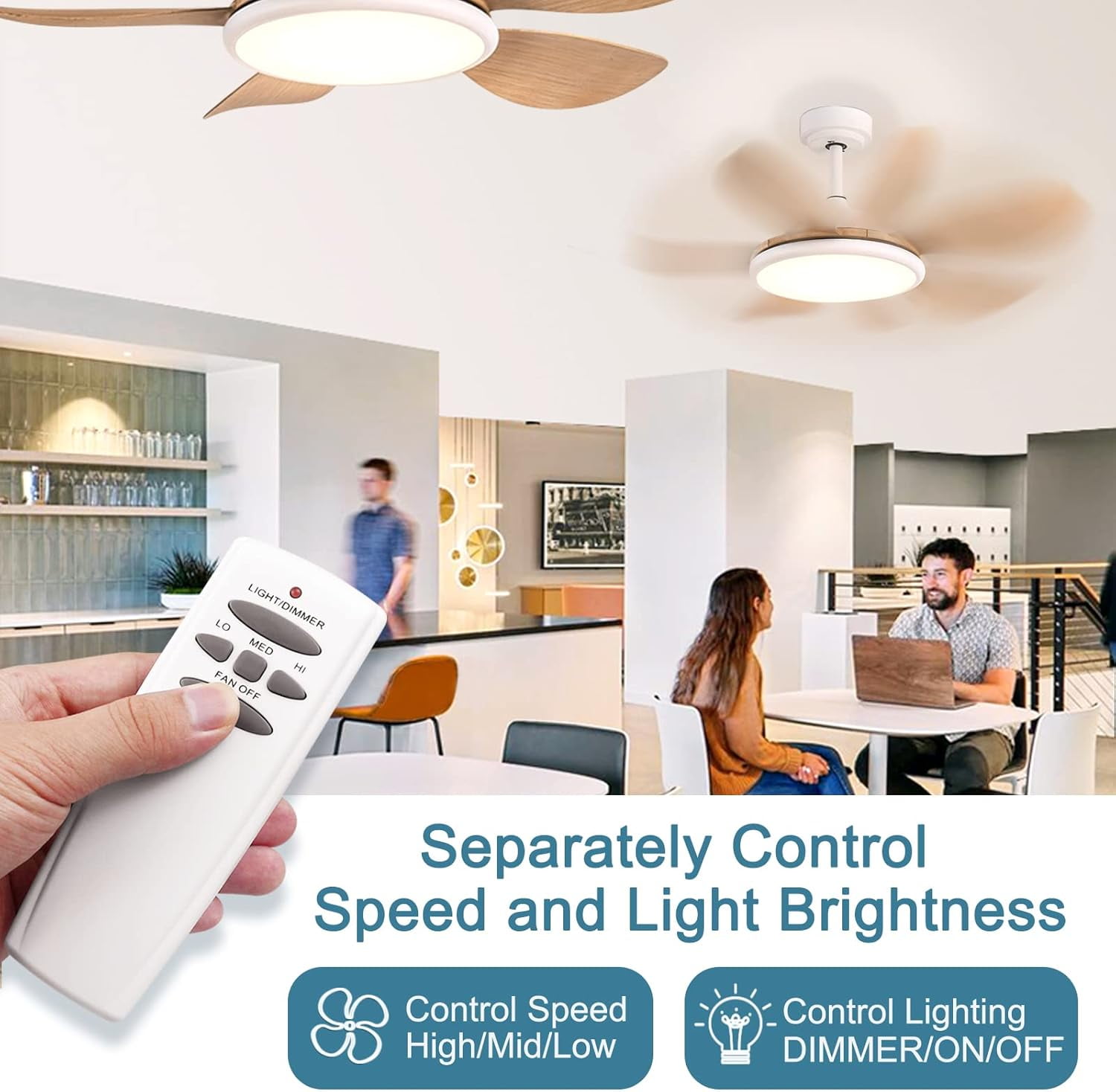 SHILIU-Universal Ceiling Fan Remote Control Kit Dimmable, Replacement ...