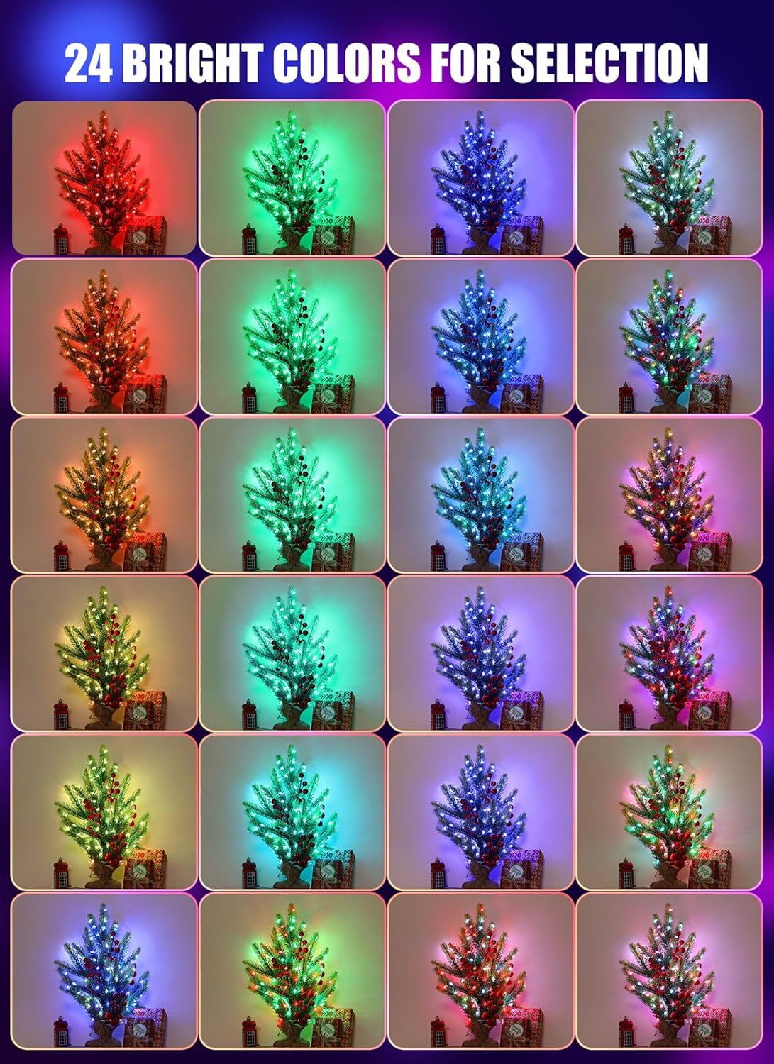 SHILIU-Upgraded Color Changing Fairy String Lights - 66 ft 200 LED 24 ...