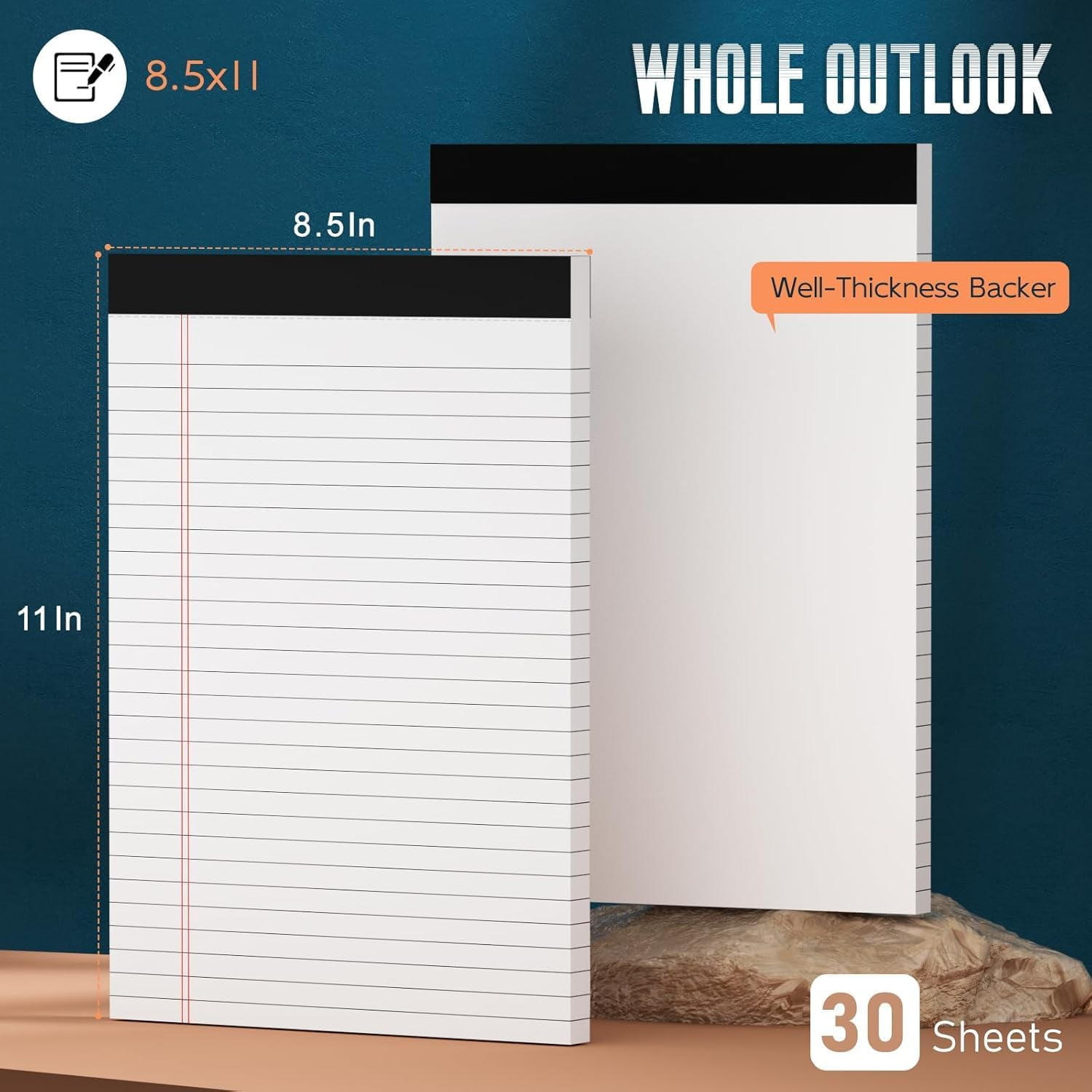 SHILIU-White Legal Note Pads 8.5X 11'', 24 Pack Legal Paper Note Pads ...
