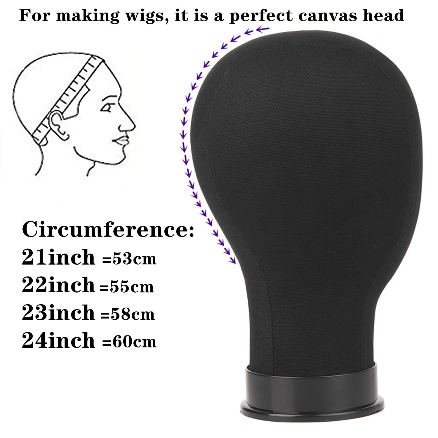 SHILIU-Wig Head Canvas Block Head for Wig Making Display Styling ...