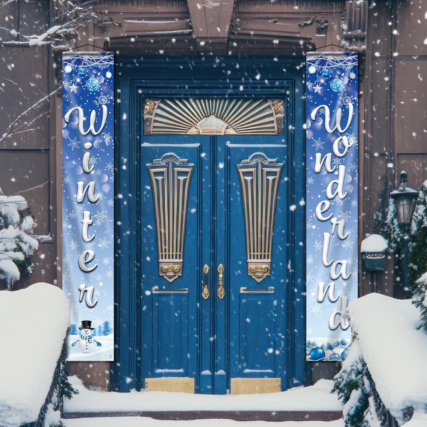 SHILIU-Winter Wonderland Decorations - Christmas Door Decor & Porch ...