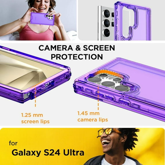 SHILIU-for Samsung Galaxy S24 Ultra Case Clear,Heavy Duty Durable 3 ...