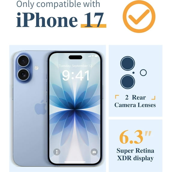 SHILIU-for iPhone 17 Case, with Screen Protector+Camera Lens Protector ...
