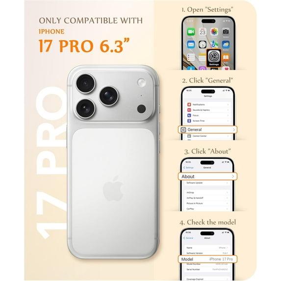 SHILIU-for iPhone 17 Pro Case Compatible with MagSafe, with Screen ...