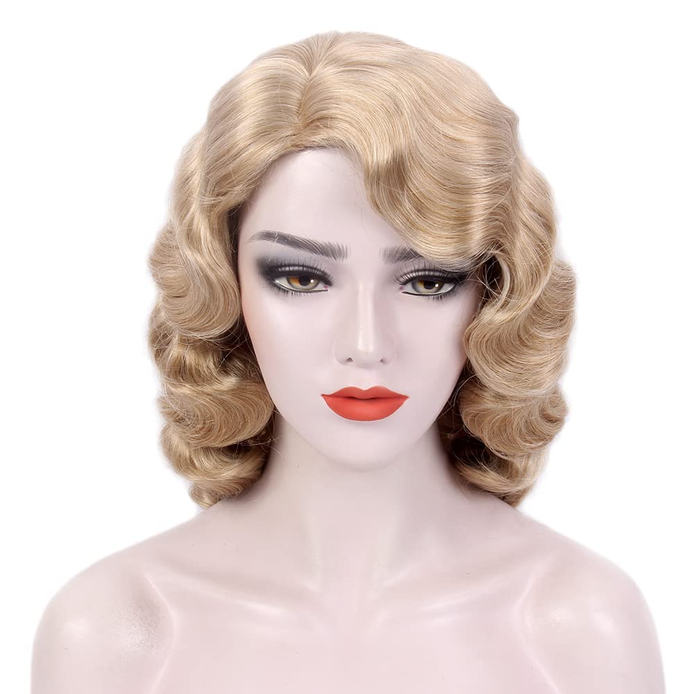 SHILIU-short 20s Wave Natural Wigs 1920s Hair for Women Daily Costume ...