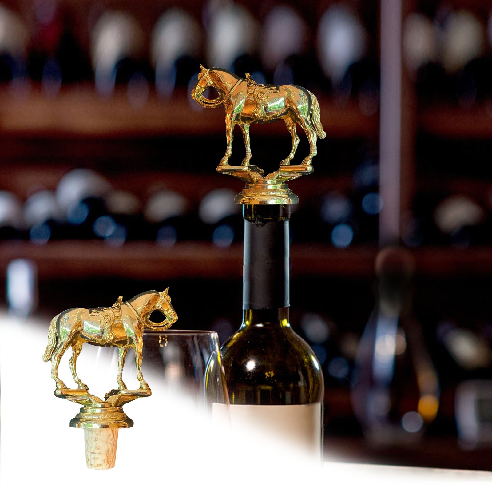 SHIMELE Equestrian Horse Racing Themed Wine Bottle Stopper - Elegant ...
