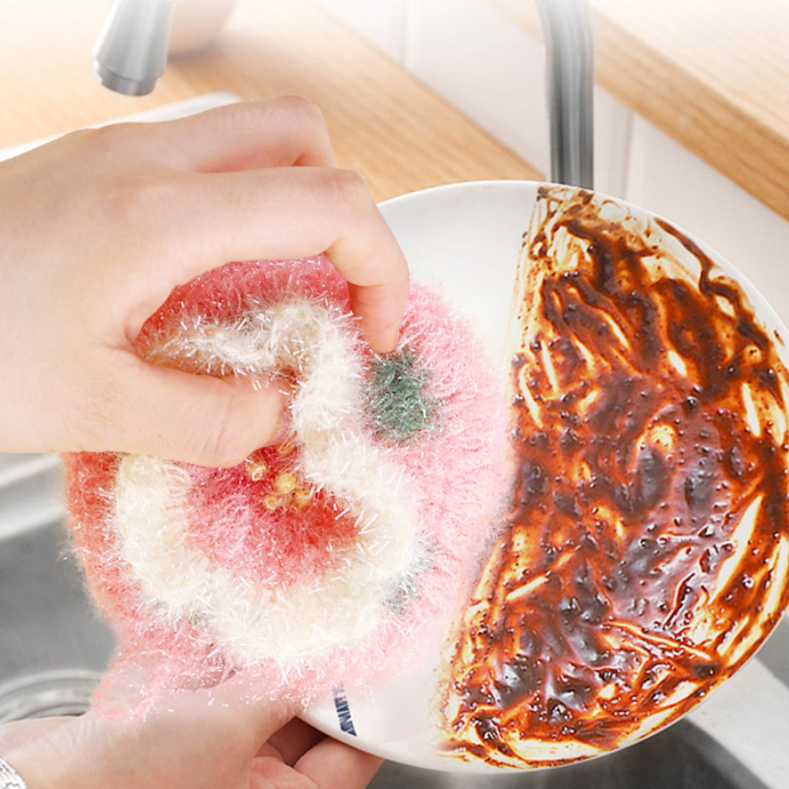 SHIMELE Flower Shaped Dish Cleaning Pad - Soft & Effective Non Stick ...