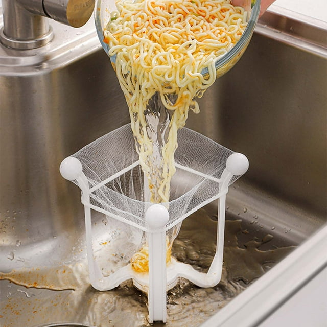 SHIMELE Foldable Kitchen Sink Garbage Filter Rack with 50 Disposable ...