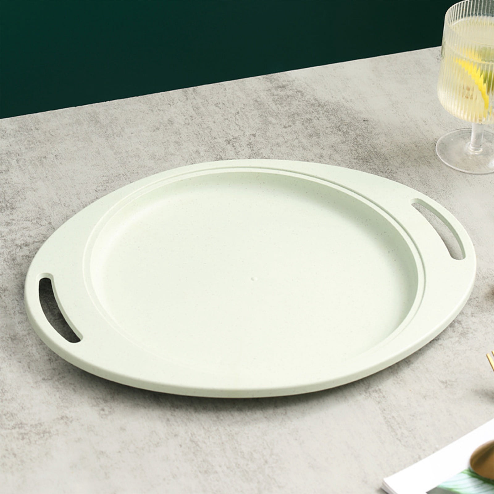 SHIMELE Oval Serving Plate Plastic Steak Plate Ear-Handled Dinner Plate ...
