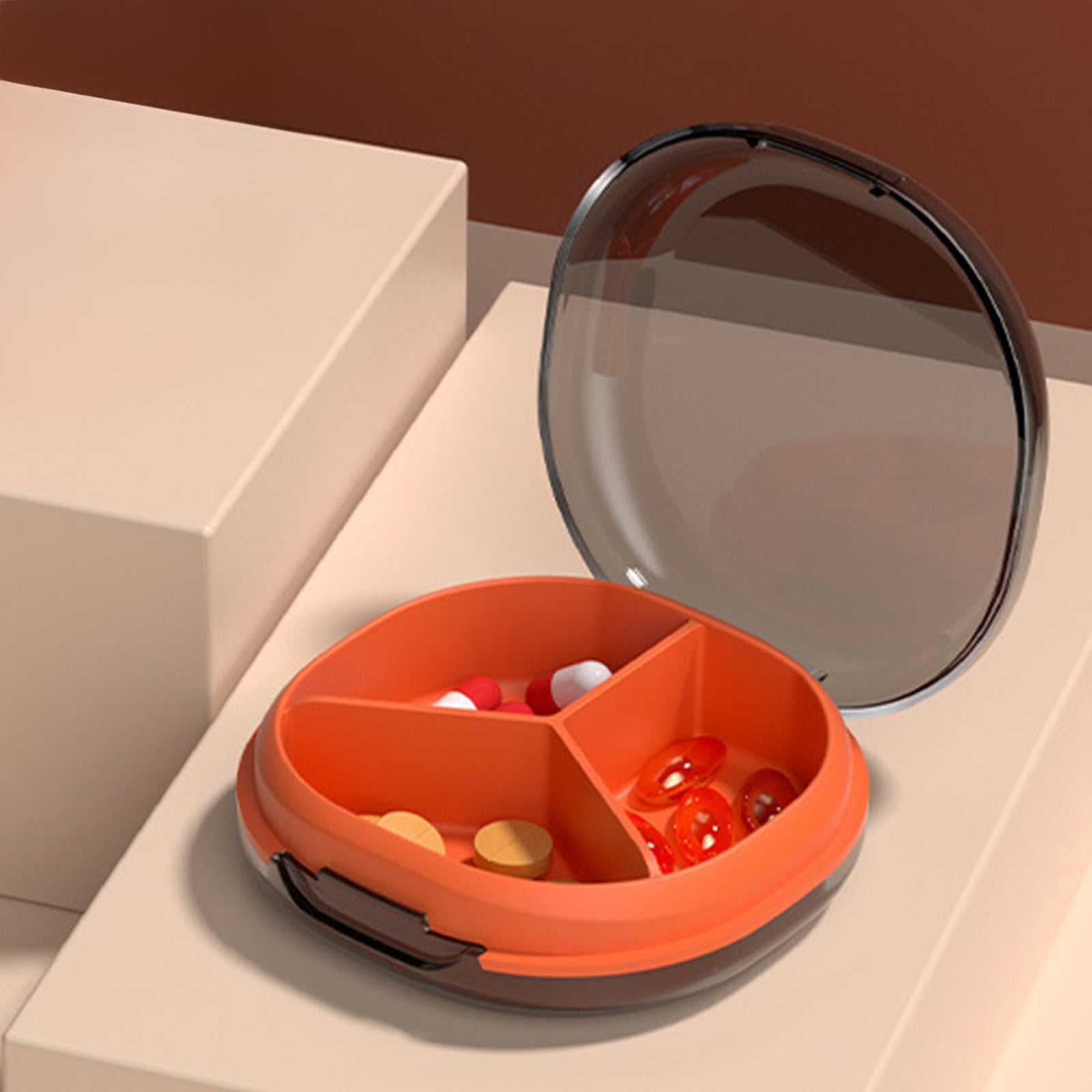 SHIMELE Portable Travel Pill Organizer, 3-Compartment Sealable Medicine ...