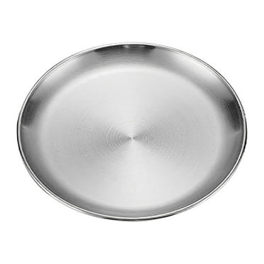 VBXOAE Stainless Steel Thickened Dinner Plates-Matte Brushed Design for ...