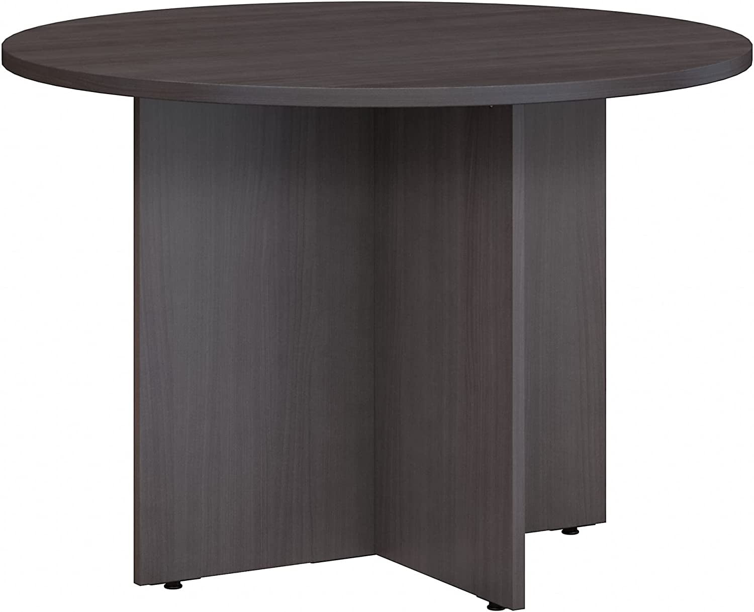SHIMINL 42W Round Conference Table with Wood Base in Storm Gray ...