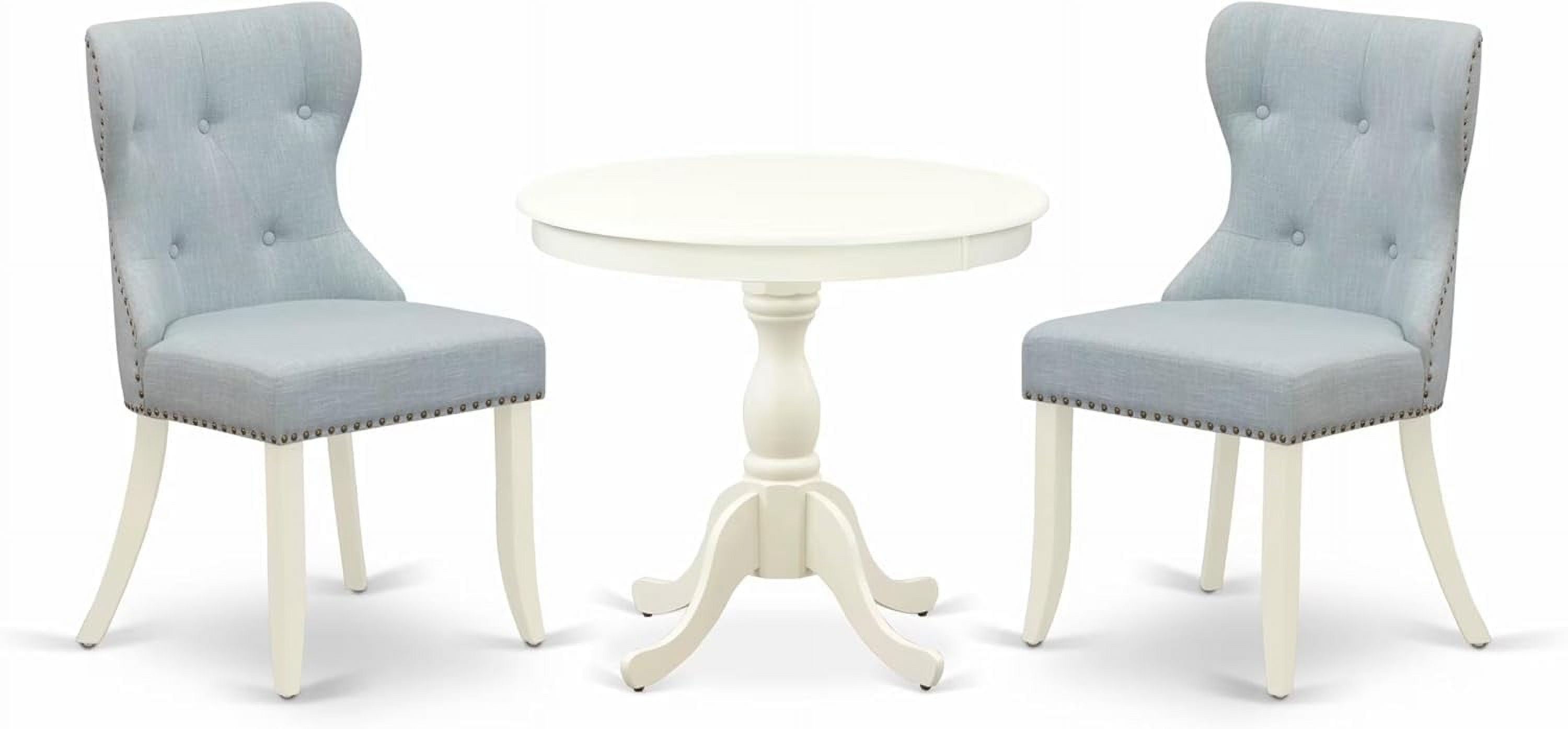 SHIMINL AMSI3-LWH-15 3 Piece Dining Table Set for Small Spaces Contains ...