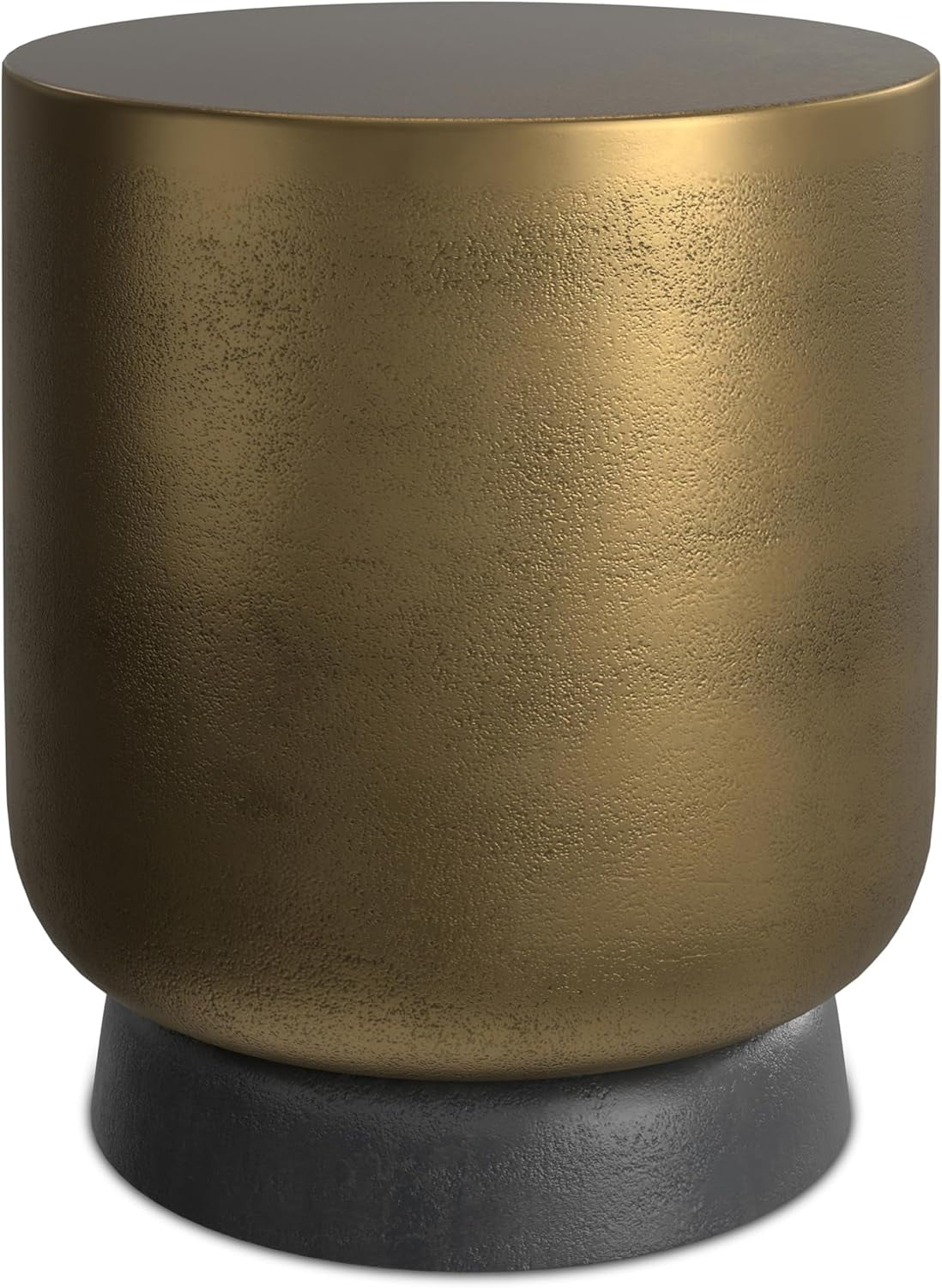 SHIMINL Cody Metal Side Table in Antique Brass/Bronze, 16-inch Round ...