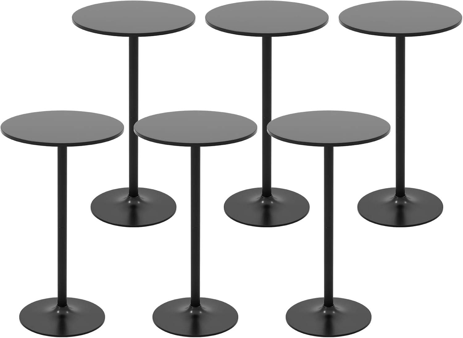SHIMINL Round Bistro Table Set of 6, Height Adjustable Bar Height ...