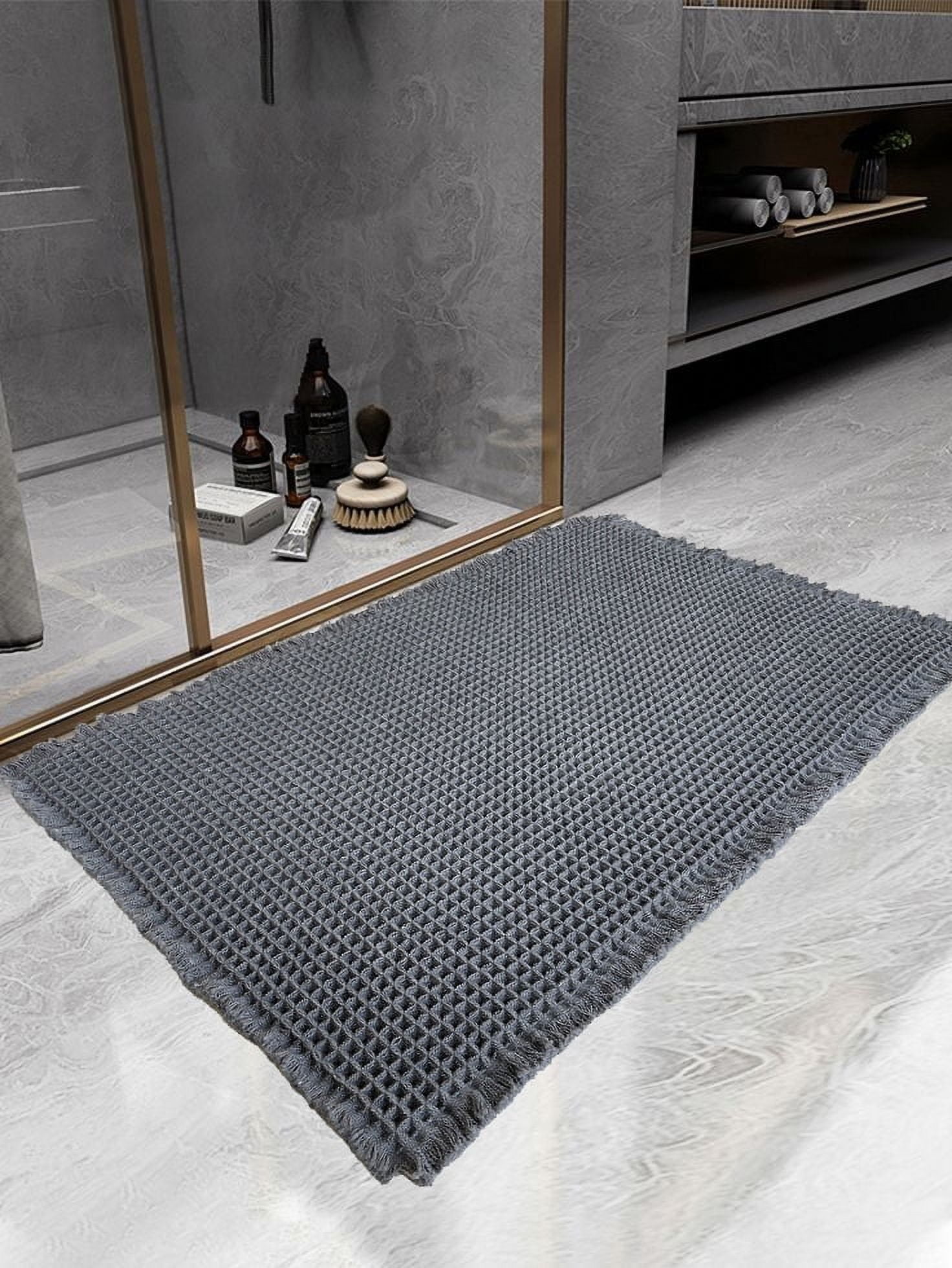 SHIMOH Waffle Bath Mat, Super Absorbent Non-Slip Bath Mats for Bathroom ...