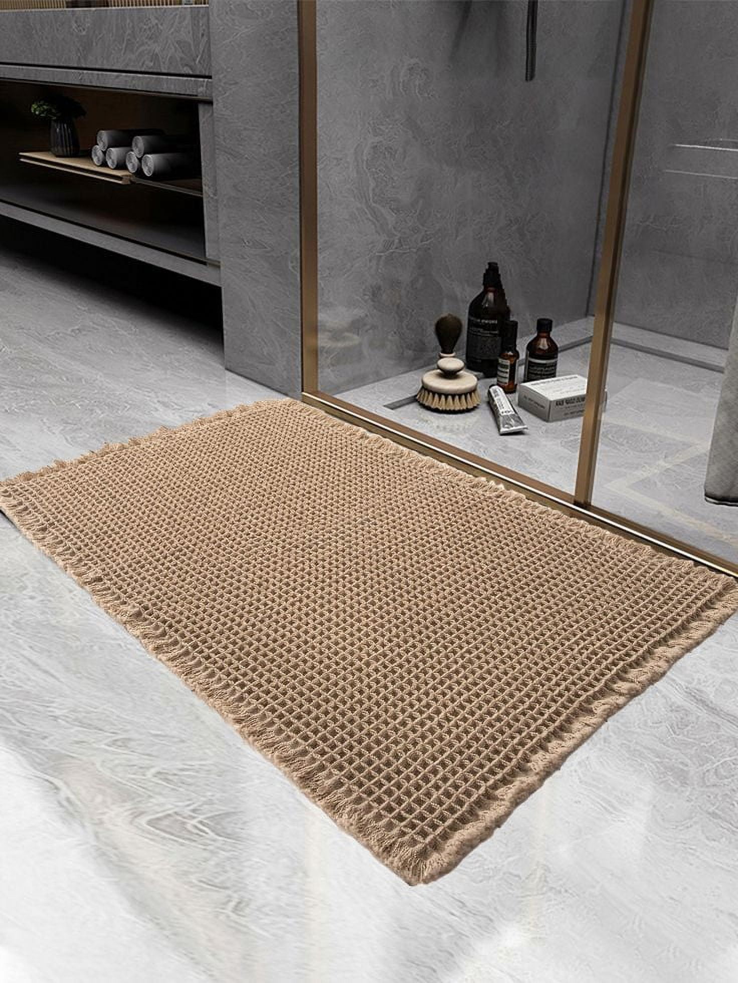 SHIMOH Waffle Bath Mat, Super Absorbent Non-Slip Bath Mats for Bathroom ...