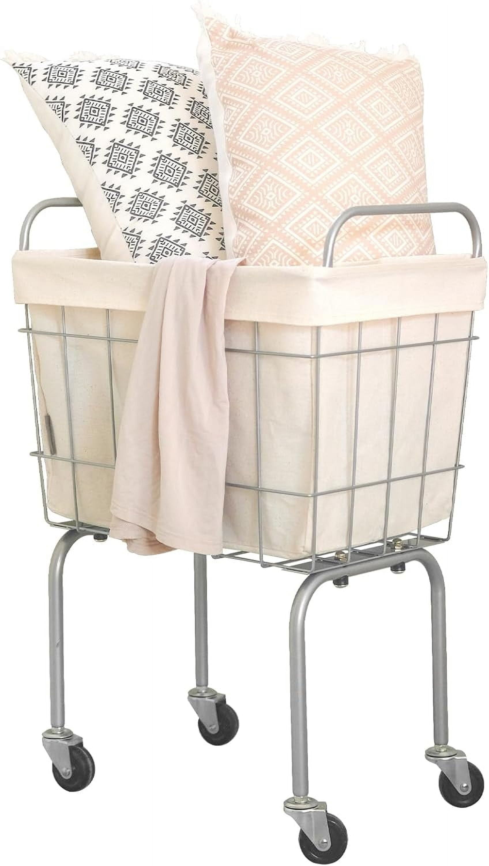 SHIMOYAMA Small Laundry Cart, 19" x 12" x 14" Laundry Basket with ...