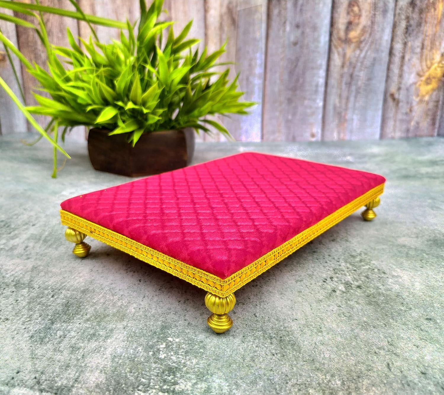 SHINDE EXPORTS Wooden Meenakari Bajot choki chaurang patla chowki for ...