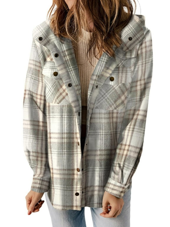 Chouyatou Women's Elegant Open Front Round Neck Fringed Plaid Checkered ...