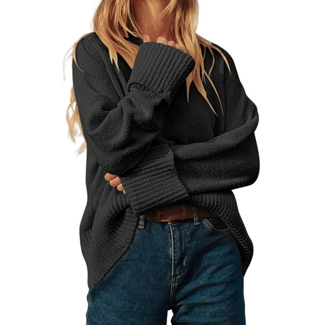 SHINE UP Sweaters for Women Long Sleeve Crewneck Tops Fall Oversized ...