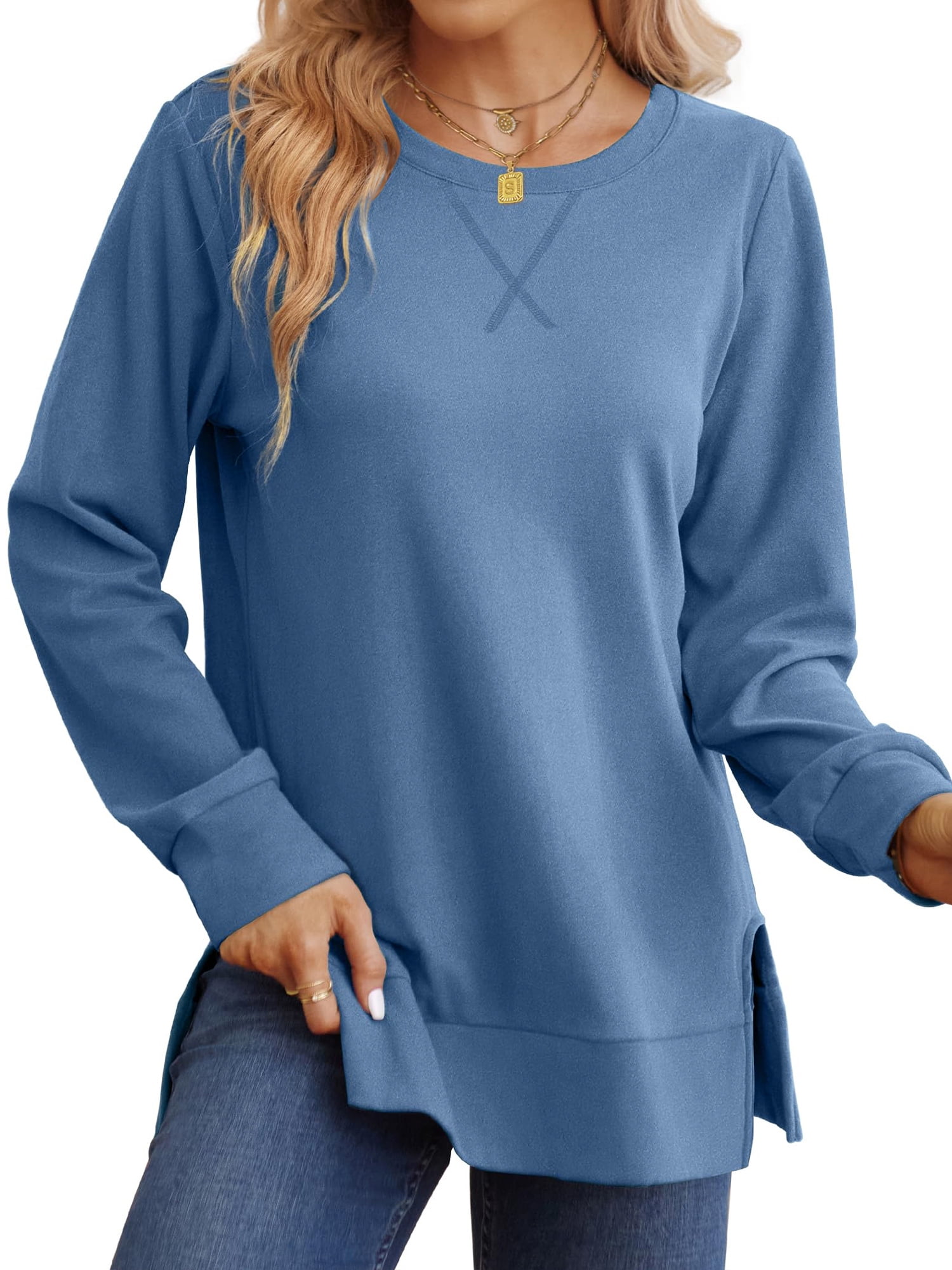 SHINE UP Sweatshirt for Women Long Sleeve Tunic Tops Crewneck Casual ...