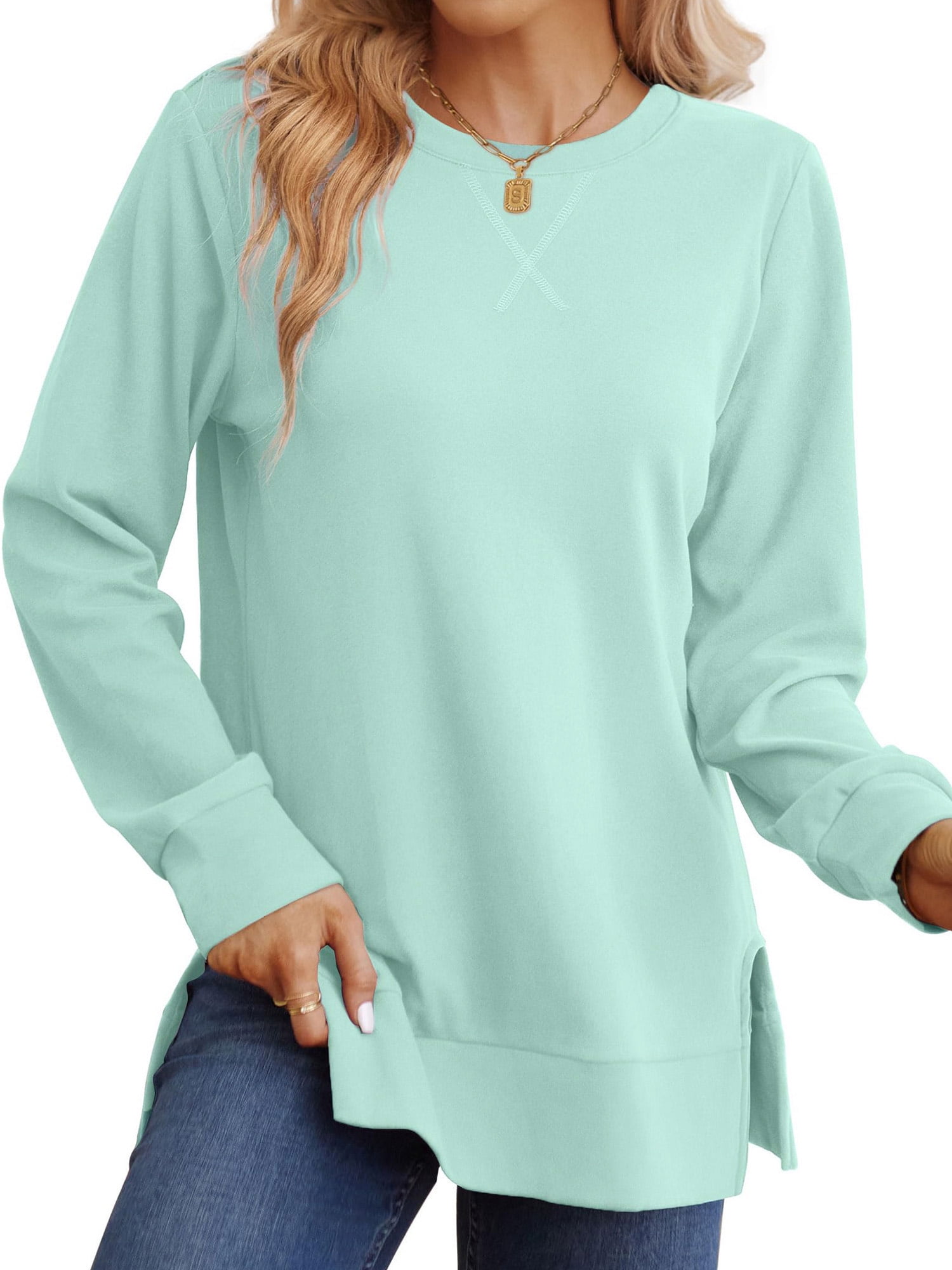SHINE UP Sweatshirt for Women Long Sleeve Tunic Tops Crewneck Casual ...