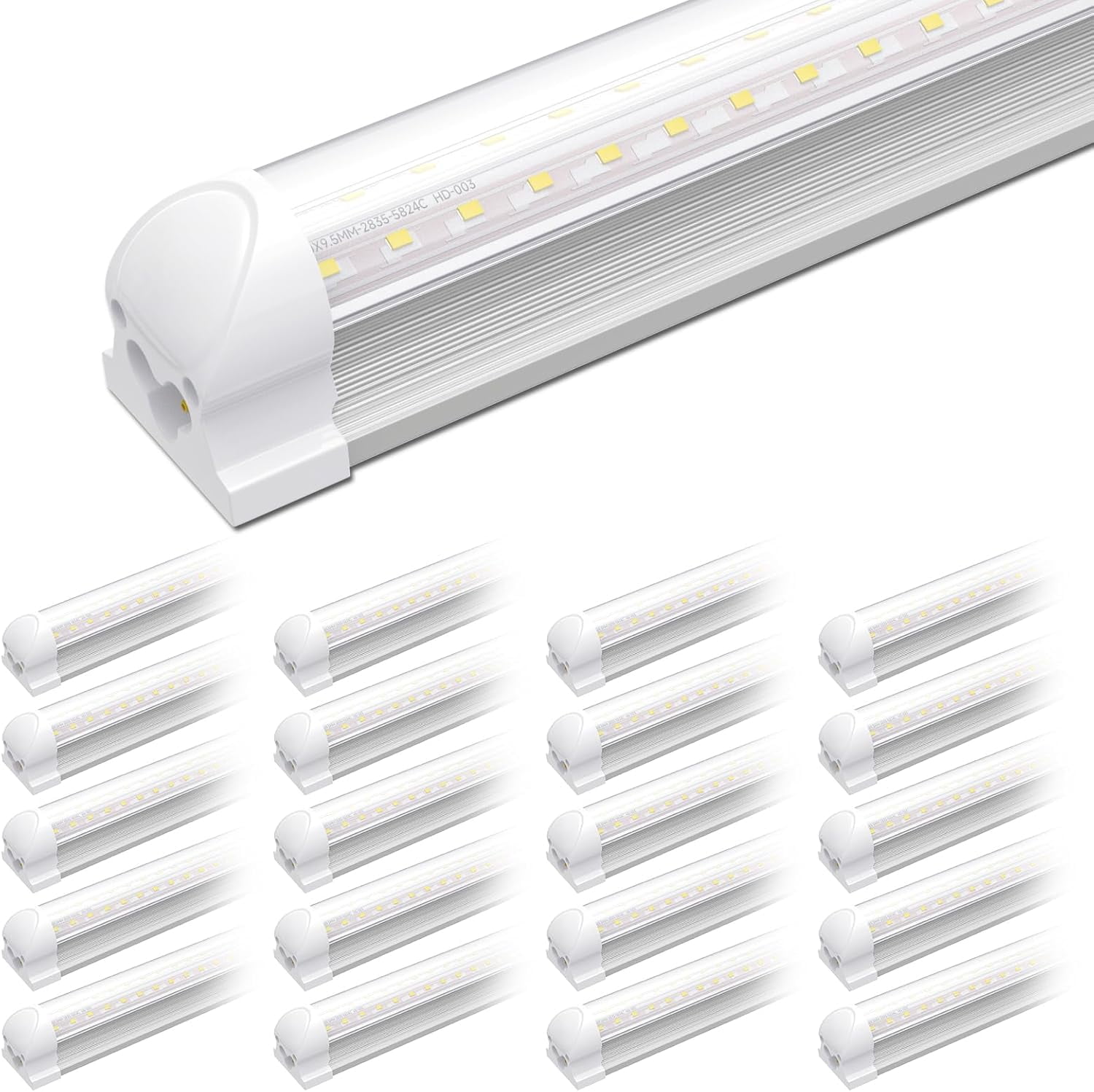 SHINESTAR 8FT 20-Pack LED Shop Light, 9000LM Super Bright 5000K ...