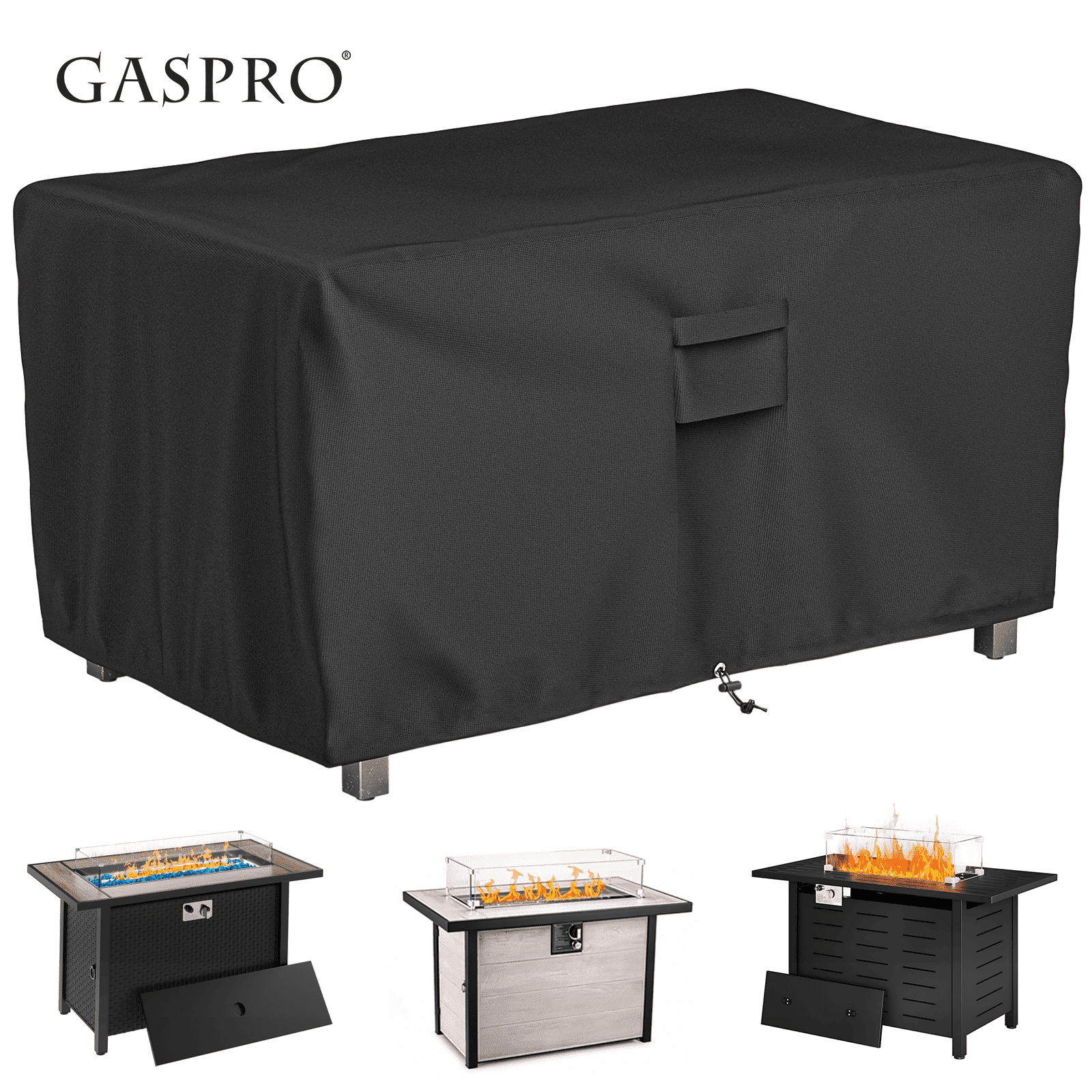 GASPRO Fire Pit Cover, 48 x 28 x 24 Inches, Waterproof Windproof ...