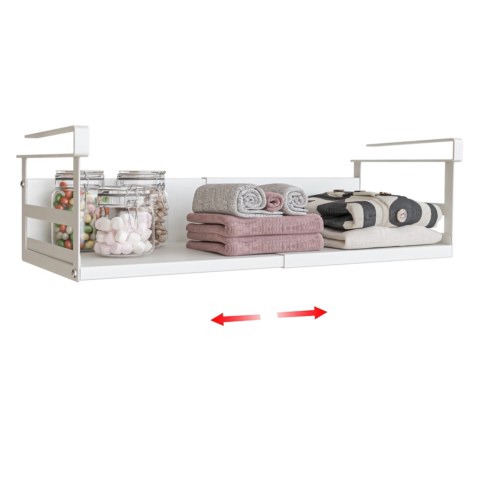SHINEWON Expandable Under Cabinet Shelf Organizer with 0.94-Inch Thick ...