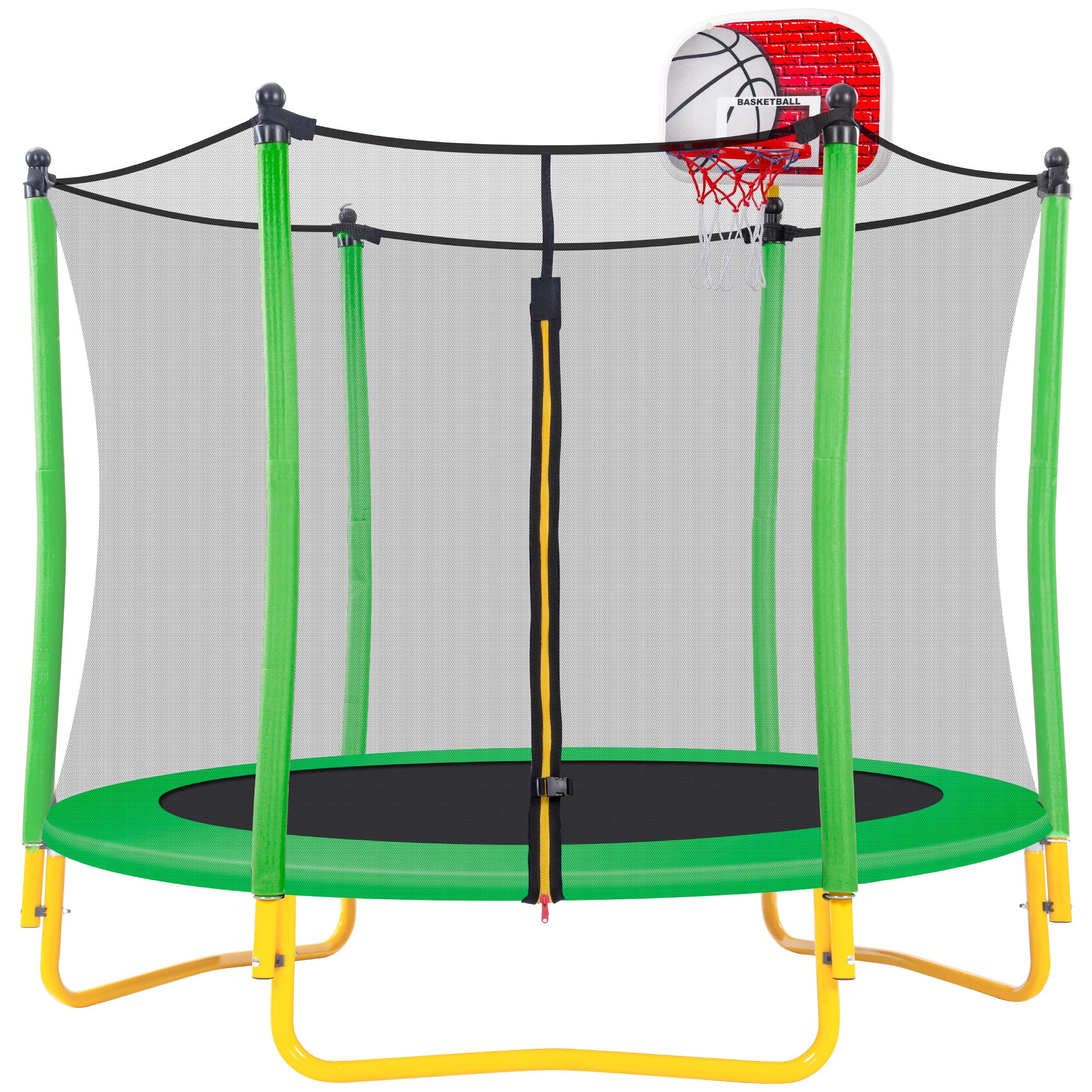 SHINPT 65'' Outdoor & Indoor Mini Toddler Trampoline with Enclosure Net ...
