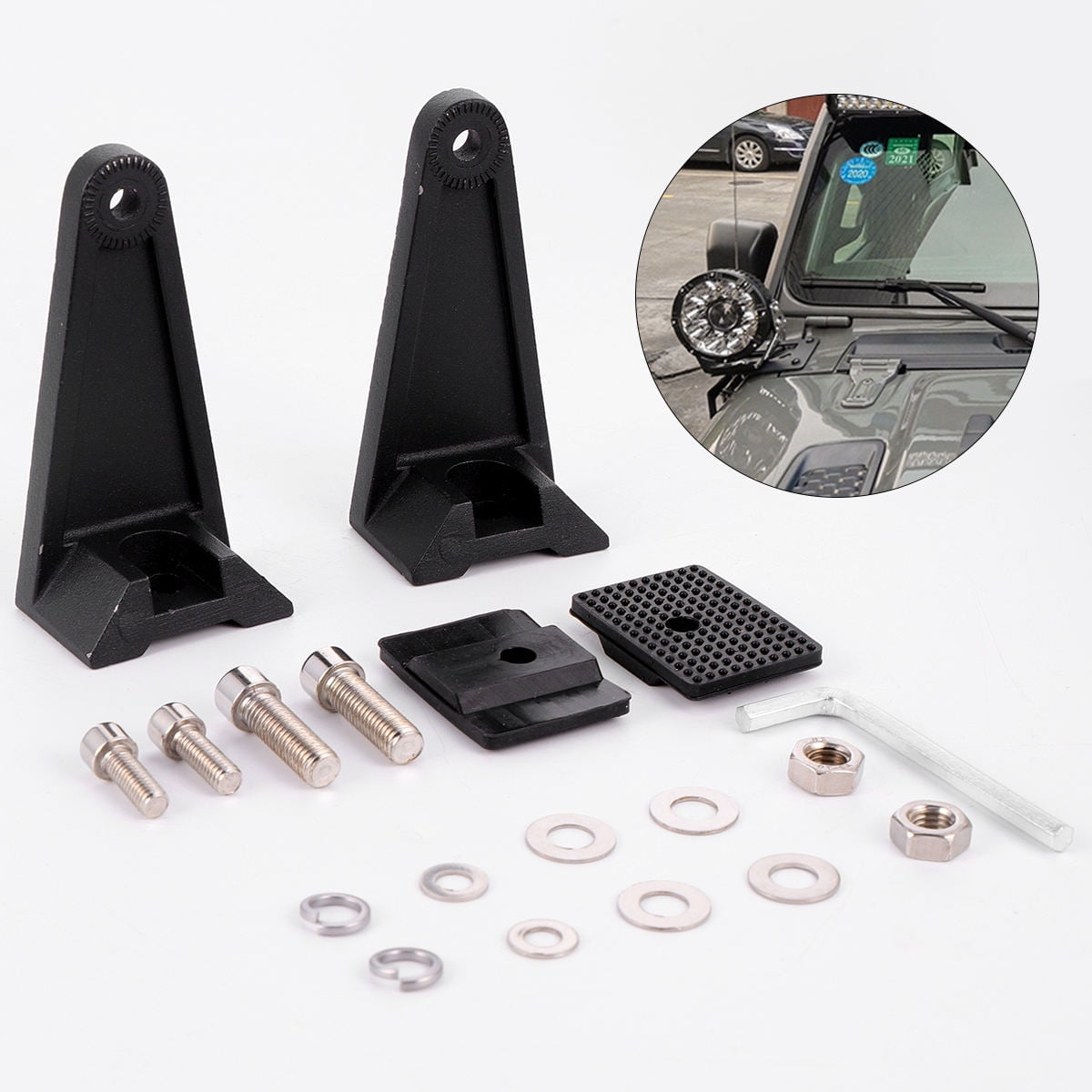 SHINYPASING 1 Pair Metal Off-road Vehicle Bracket Car Light Side ...