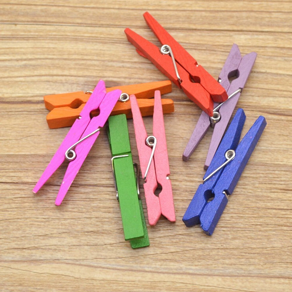 SHINYPASING 100Pcs Tiny Wooden Clips for Photos Mini Clothespins ...