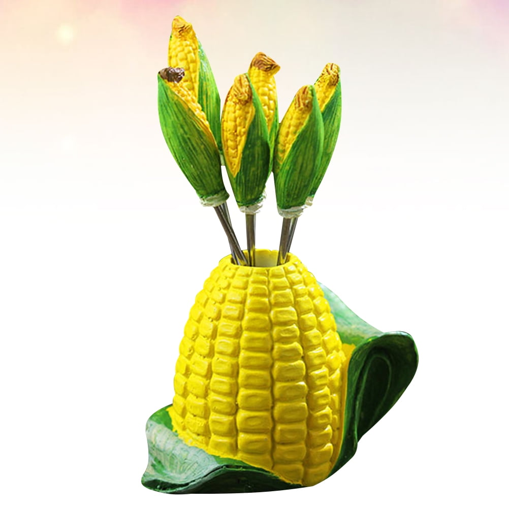 SHINYPASING Fruit Picks Corn Shape Design Resin Yellow 1 Set - Walmart.com